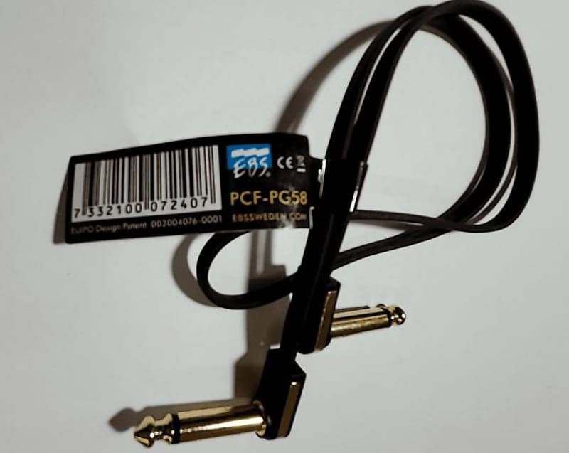 EBS PCF-PG58 Premium Gold Flat Patch Cable - Right Angle to | Reverb