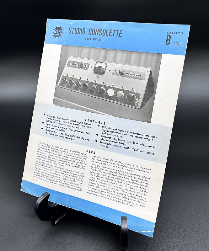 RCA BC-2B Tube Mixing Console Brochure 1954 | Reverb