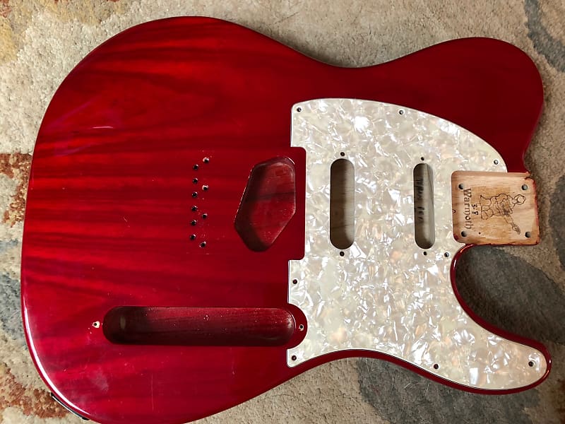 Warmoth Telecaster (Tele) Swamp Ash Body in Trans Red Gloss | Reverb