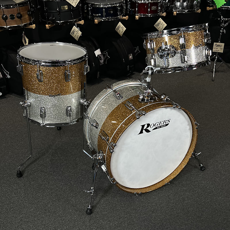 Rogers Powertone 12/14/20" Drum Set Kit in Gold-Silver Two | Reverb