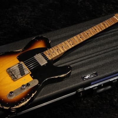 Xotic XTC-2 2-Tone Burst, Heavy Aged, 5A Grade Flame Neck | Reverb