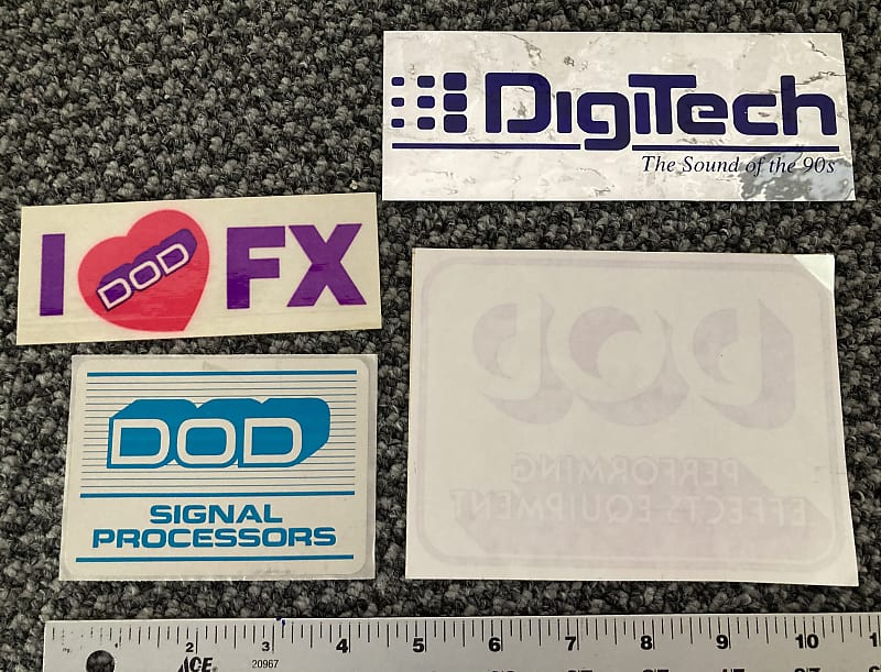 Vintage Set of 4 Stickers DOD Digitech 1980s 1990s Effects | Reverb