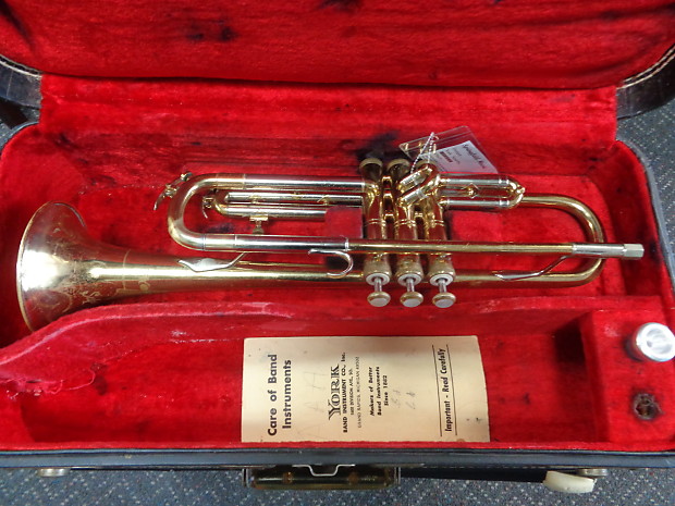 vintage York Superba Bb trumpet with original hardshell case | Reverb