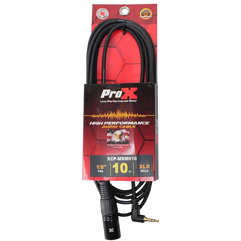 ProX XCP-MXM10 10FT 1/8" (3.5mm) TRS to XLR-M Audio Cable | Reverb