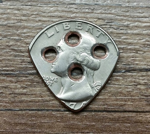 Hand-made and hand engraved Quarter dollar metal guitar pick | Reverb