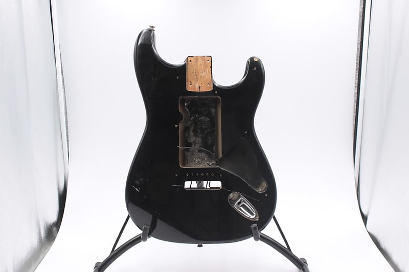 Unknown Black Swimming Pool Route Strat Style Guitar Body | Reverb