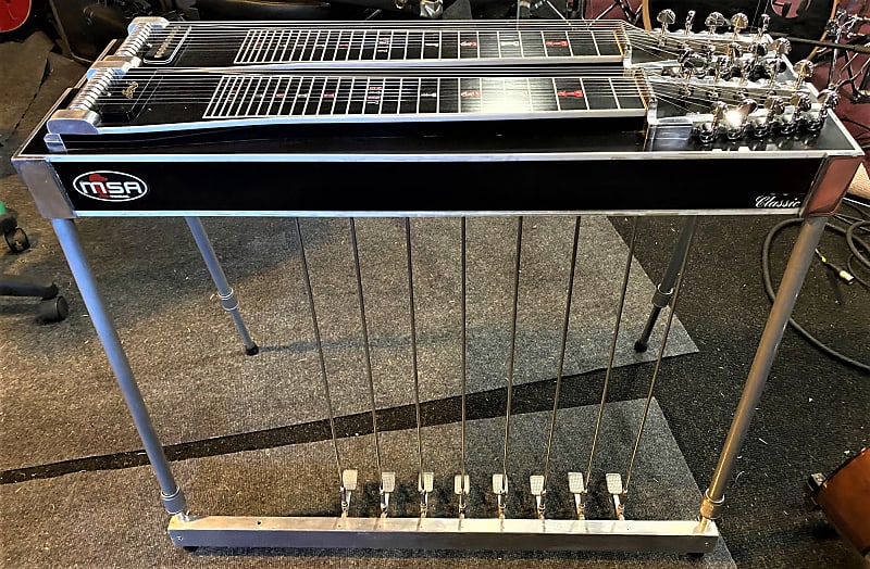 1975 MSA Classic D-10 Black Mica Pedal Steel Guitar , 8x5 ! | Reverb