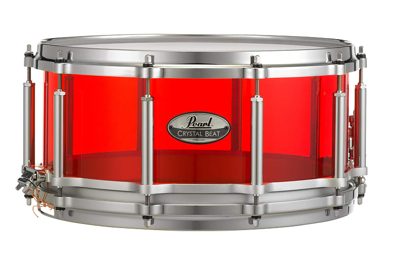 Pearl Crystal Beat 14"x6.5" Free Floating Snare Drum RUBY RED | Reverb
