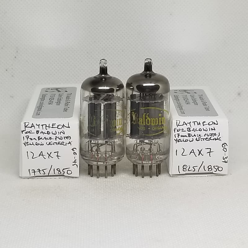Raytheon Made For Baldwin 1960 12AX7 Long Black Plate | Reverb UK