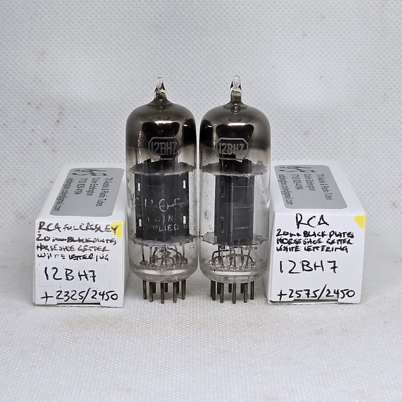 RCA 12BH7 Short Black Plate Horseshoe Getter Matched | Reverb UK