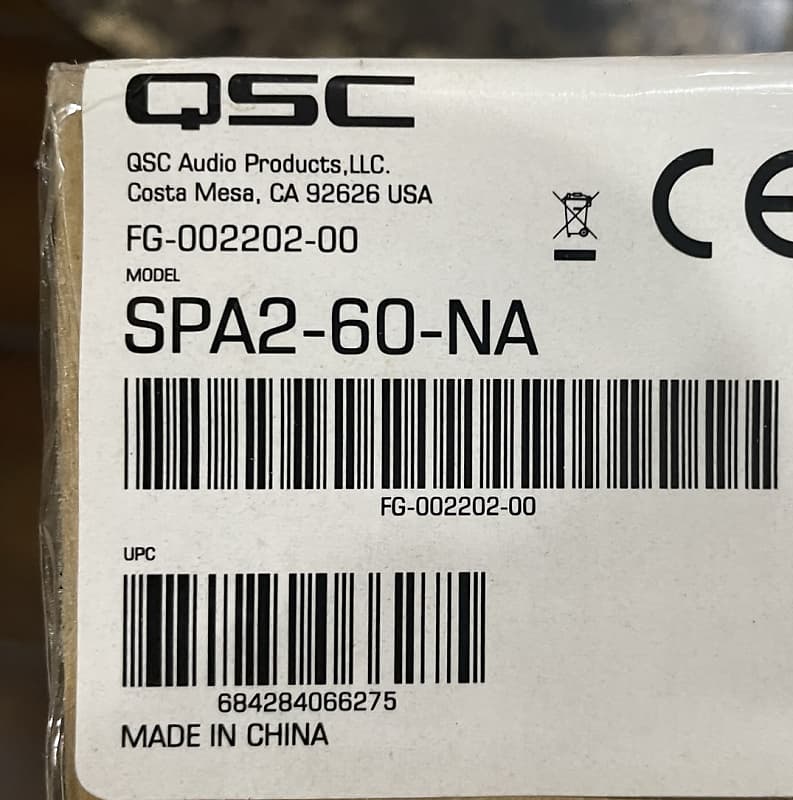 QSC SPA2-60 Amplifier New In Box | Reverb