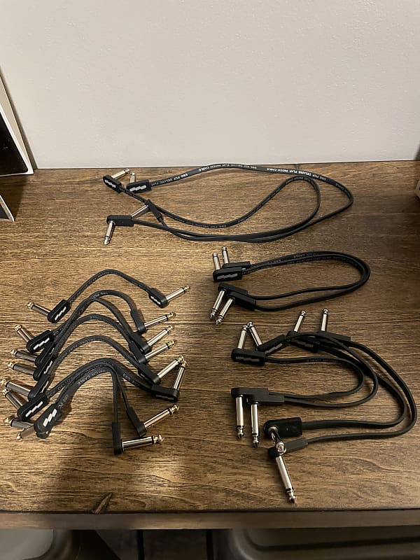 EBS Deluxe Flat Patch Cables - Lot of 16 | Reverb