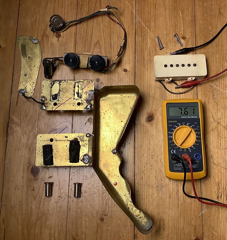 Fender Jazzmaster parts, pickup, brass cavity, pots, | Reverb