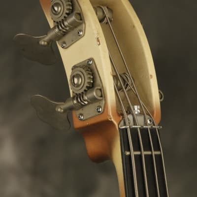 1966 AMPEG AEB-1 electric Horizontal "Scroll" Bass GOLD + | Reverb