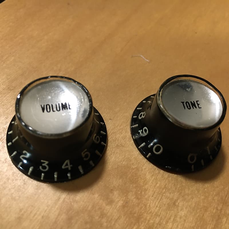 Original Gibson Top Hat Reflector Knobs 1964 Black | Reverb