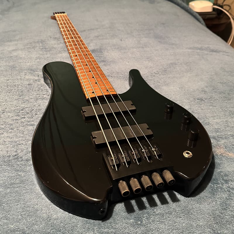Handmade Headless 5 String Bass USA - Black Finish Roasted | Reverb