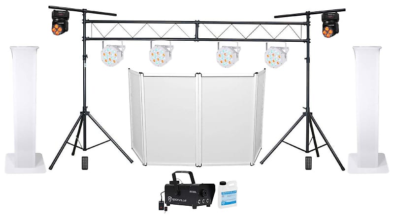 (2) DJ Totem Stands+Facade+Par Lights+Moving Heads+LED | Reverb