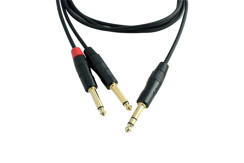 Digiflex - 3 Foot Pro Splitter Cable -Mini TRS to 2 x TS Plug | Reverb
