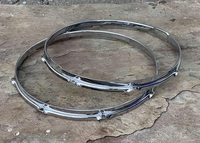 1960's Ludwig 14" 10 Hole Brass Snare Drum Hoops Rims COB - | Reverb