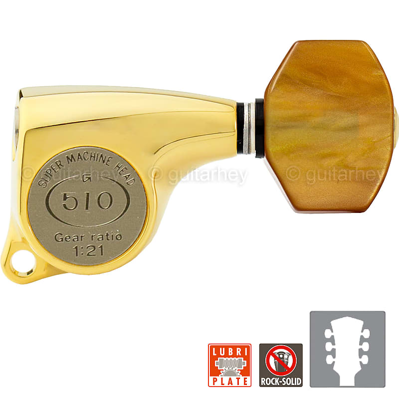 NEW Gotoh SGL510Z-P8 L3+R3 Tuners Set Amber Buttons 1:21 Gear | Reverb