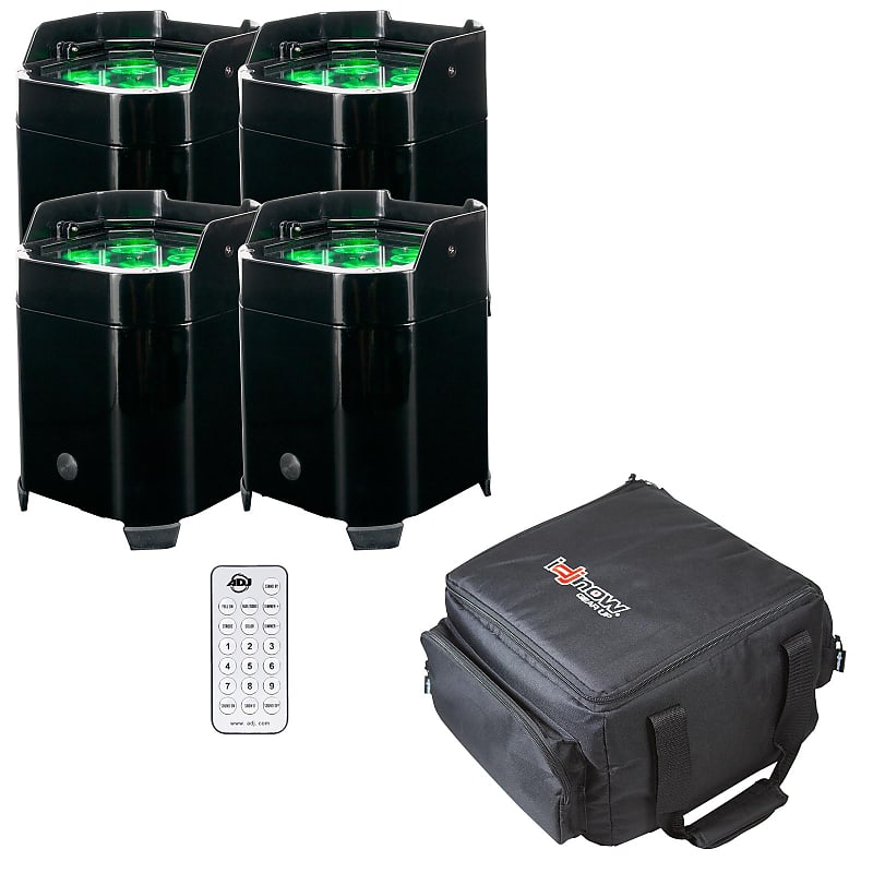 ADJ Element HEXIP IP54 Powered Wireless LED Pars 4 Pack w Bag | Reverb