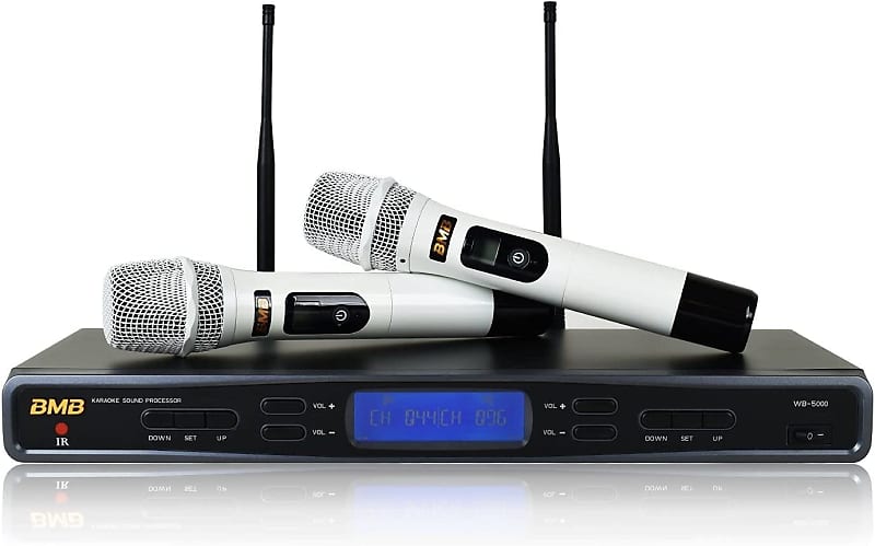 BMB Professional Wireless Karaoke Microphone System - White | Reverb