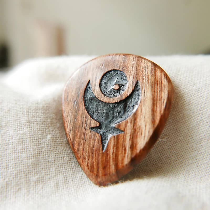 Handcrafted Wooden Guitar Pick - 2.7mm Flow Chechen Wood | Reverb