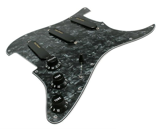 HDCustom GOLD Lace Sensor LOADED Stratocaster Pickguard BLACK | Reverb