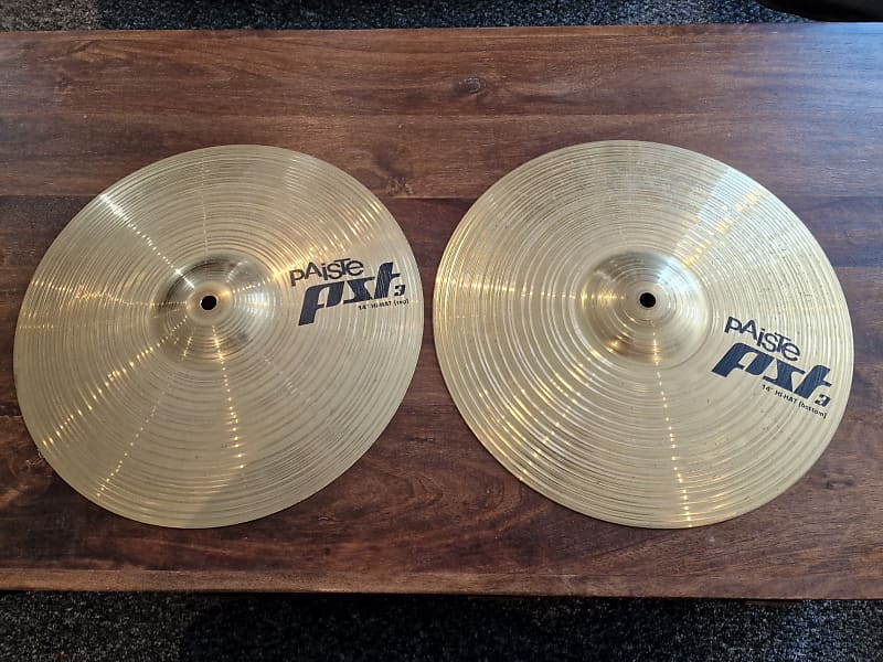5 Cymbal Set - Paist PST3 Hi-Hats, Paiste PST3 Crash, Paiste | Reverb