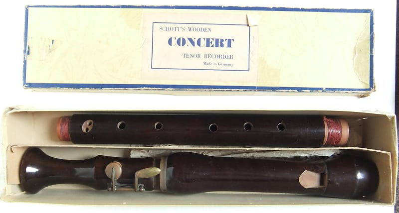 RARE, VINTAGE SCHOTT'S WOODEN CONCERT TENOR RECORDER, | Reverb