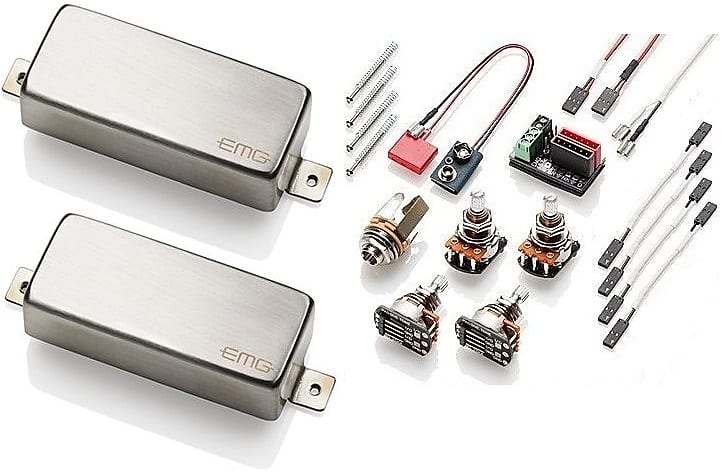 EMG M56 BRUSHED CHROME ACTIVE MINI HUMBUCKER GUITAR PICKUP | Reverb