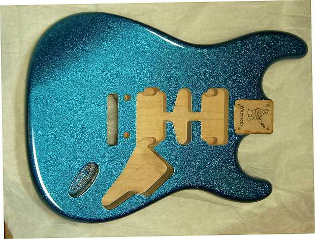 Warmoth strat body NEW Turquoise Flake Metallic Sparkle blue | Reverb