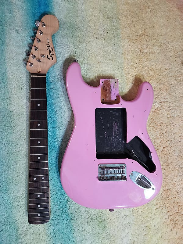 Squier "Mini" Stratocaster - BODY / NECK / TUNERS (For Parts) | Reverb