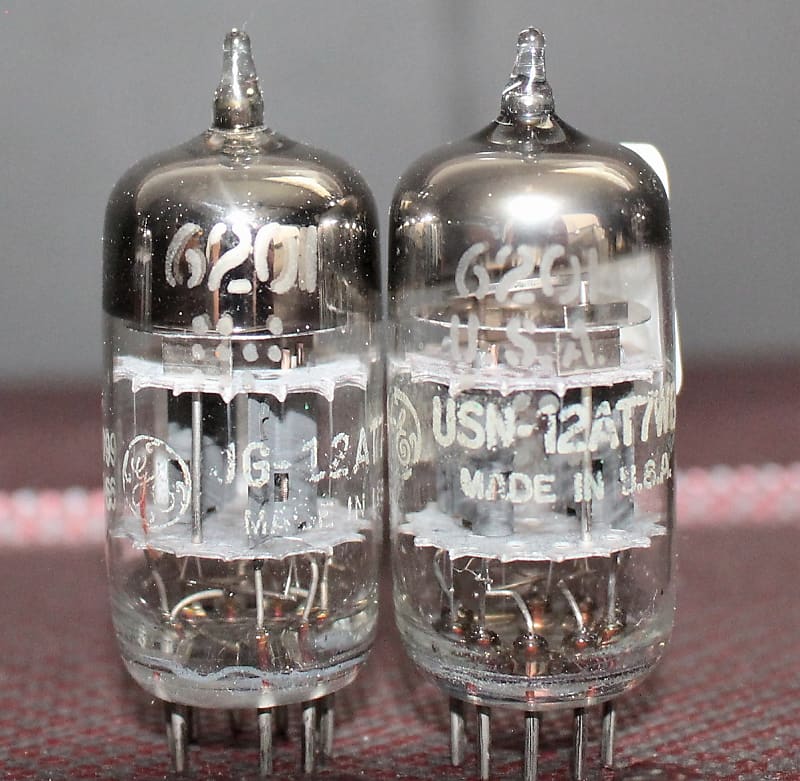 GE JG (JAN) 6201 12AT7 WA E81CC PERFECT MATCH PAIR GREY PLATE | Reverb
