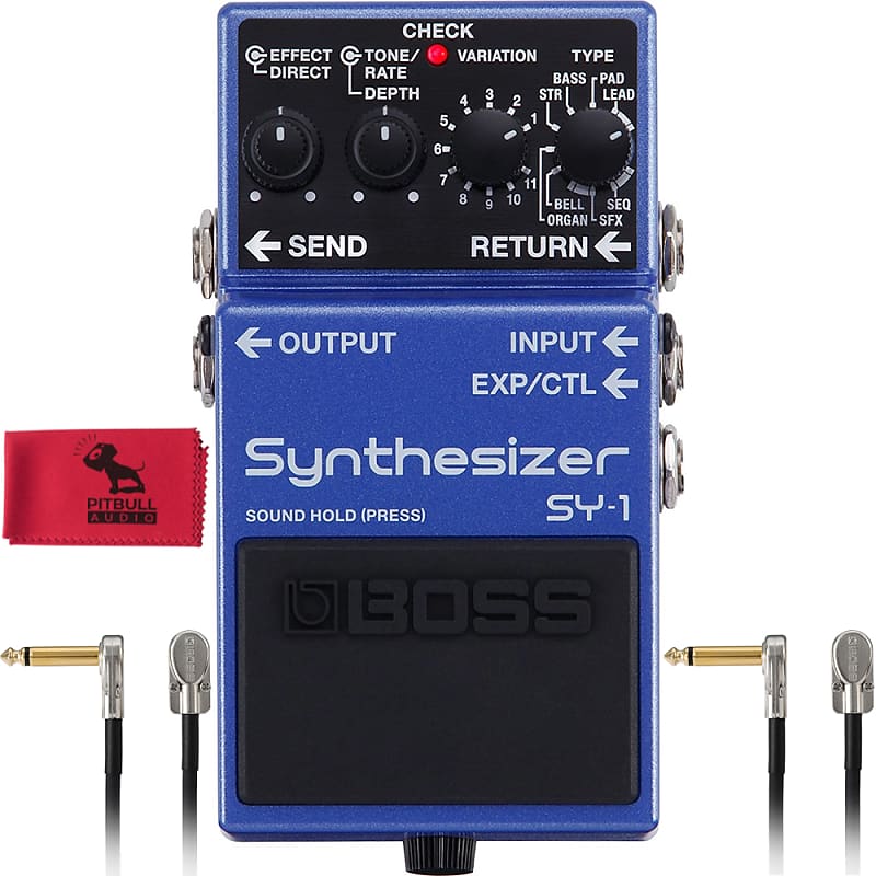 Boss SY-1 Synthesizer Pedal w/ Patch Cables & Pitbull Audio | Reverb