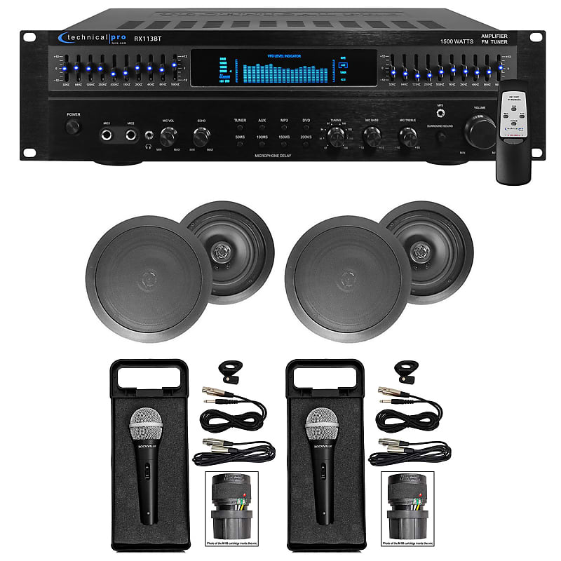 Technical Pro 1500 Watt Home Karaoke Machine System+4) 8" | Reverb