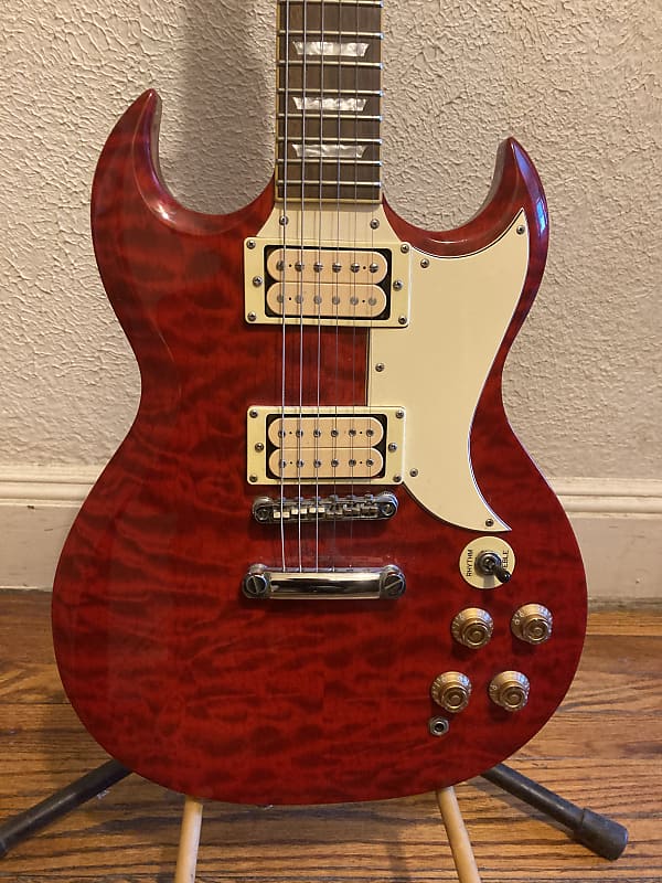 Samick TR-2 SG electric guitar with Dimarzio Humbuckers Red | Reverb