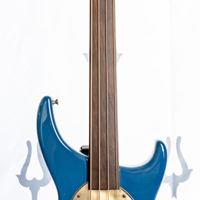 Daion Savage Blue Fretless Electric Bass w/ Original Daion | Reverb
