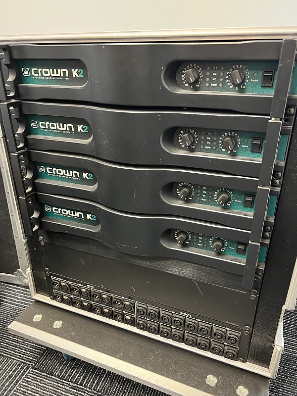 4 Crown k2 amp with custom rack and Hard case K2 | Reverb