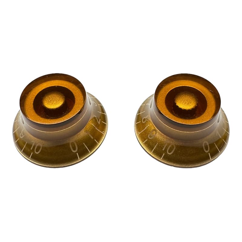 AxLabs Gold/Amber Bell Knob With White Font - 2 Pack | Reverb