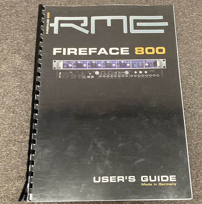 RME Fireface 800 Original User's Guide | Reverb