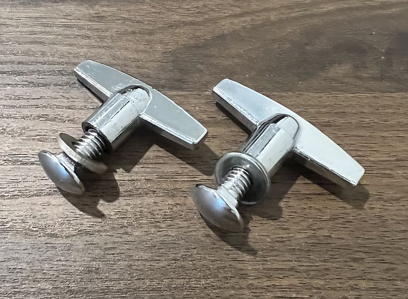 (PAIR) Vintage Ludwig Wing Nut + Bolt Assembly | Reverb