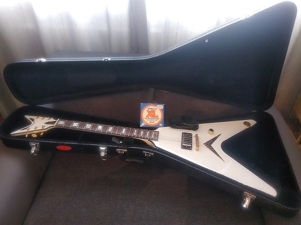 Dean V white and gold | Reverb