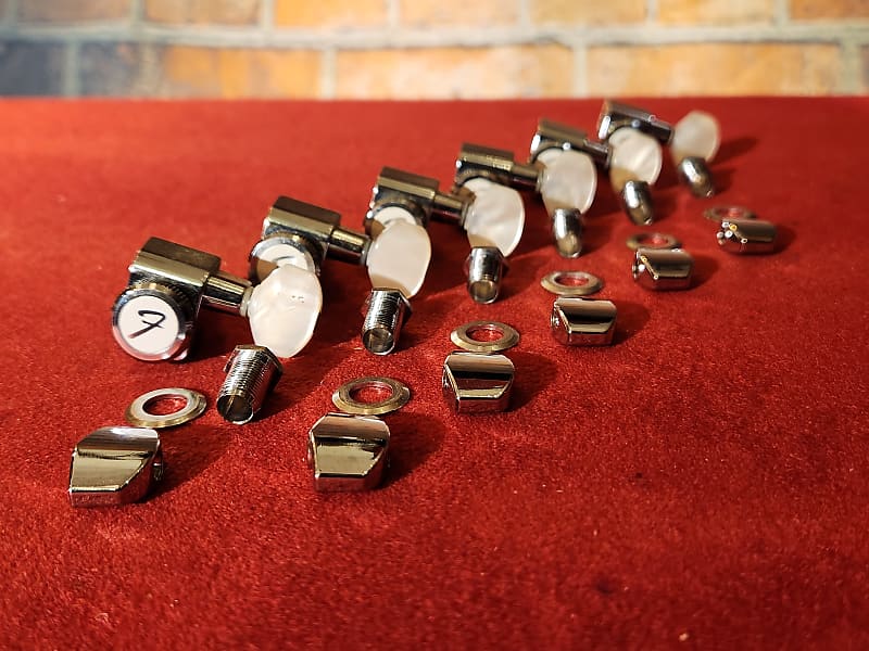 Fender Chrome/Pearl Buttons Left-Handed 18:1 Locking Tuning | Reverb