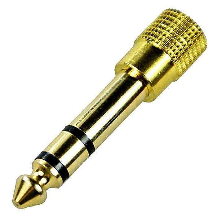 6.3mm Stereo Jack Plug to 3.5mm Stereo Jack Socket Gold | Reverb