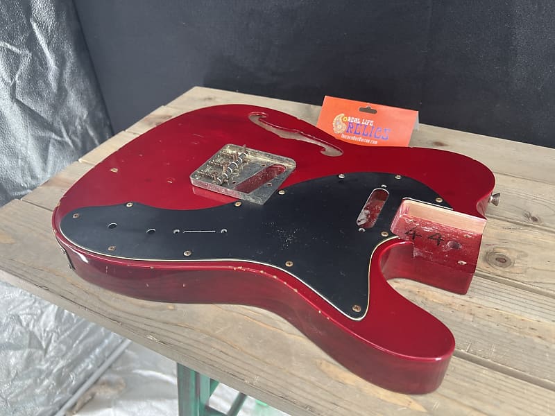 Real Life Relics 69 Thinline Style Tele® Body Aged Trans Red | Reverb