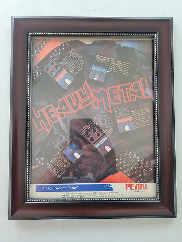 1984 Pearl Electronics Pedals Promotional Ad Framed Pear | Reverb