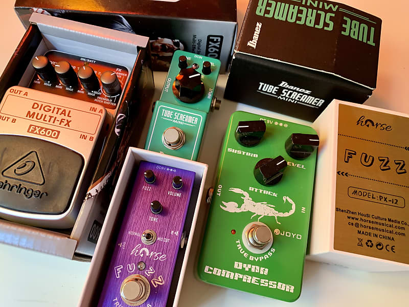 Starter pedal bundle - dynacomp, drive, fuzz, multi-effects | Reverb