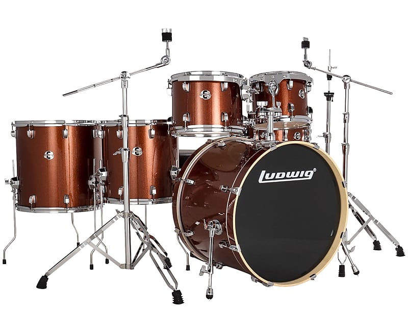 Ludwig Evolution 6-Piece Shell Pack w/22" Kick - Copper | Reverb