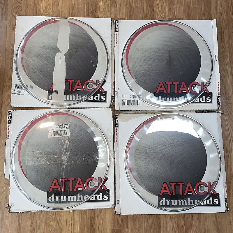4 - Attack 22" One Ply No Overtone Bass Kick Drum Heads - | Reverb